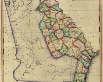 1846 Map of Georgia - Etsy