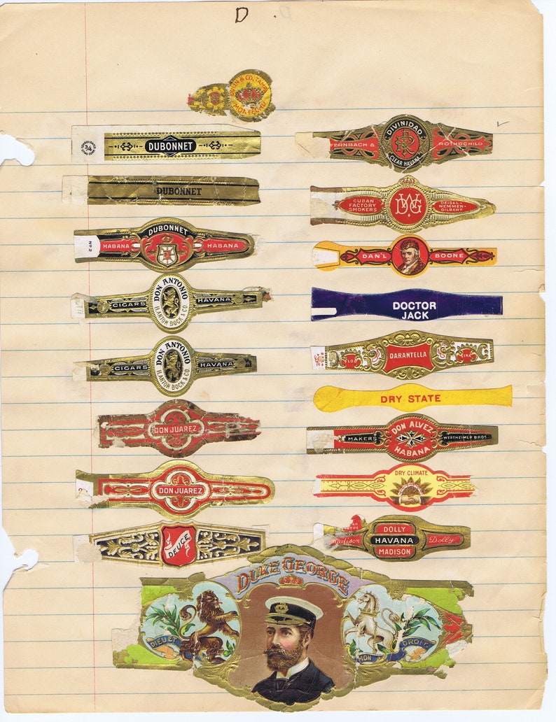 CIGAR BANDS Vintage Image Collection Hundreds of Rare Antique Cigar ...