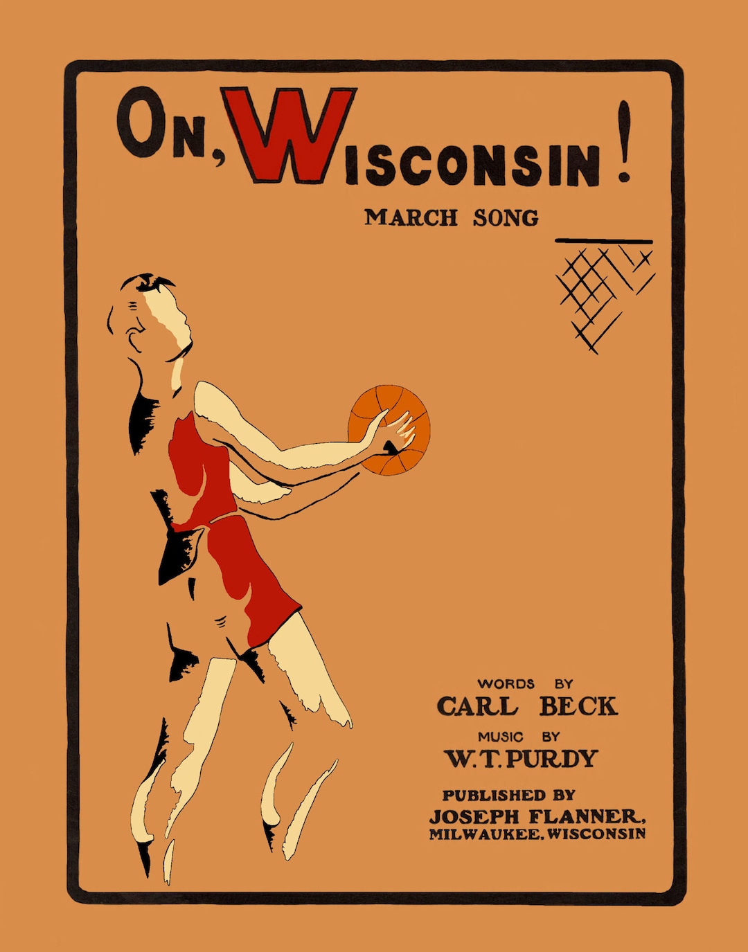 On, Wisconsin Sheet Music Cover Art Print Digitally Remastered Fine Art ...
