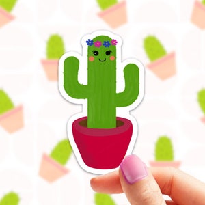 Cactus Sticker Decal | Vinyl Stickers for Laptop | Car Decals | Planner ...