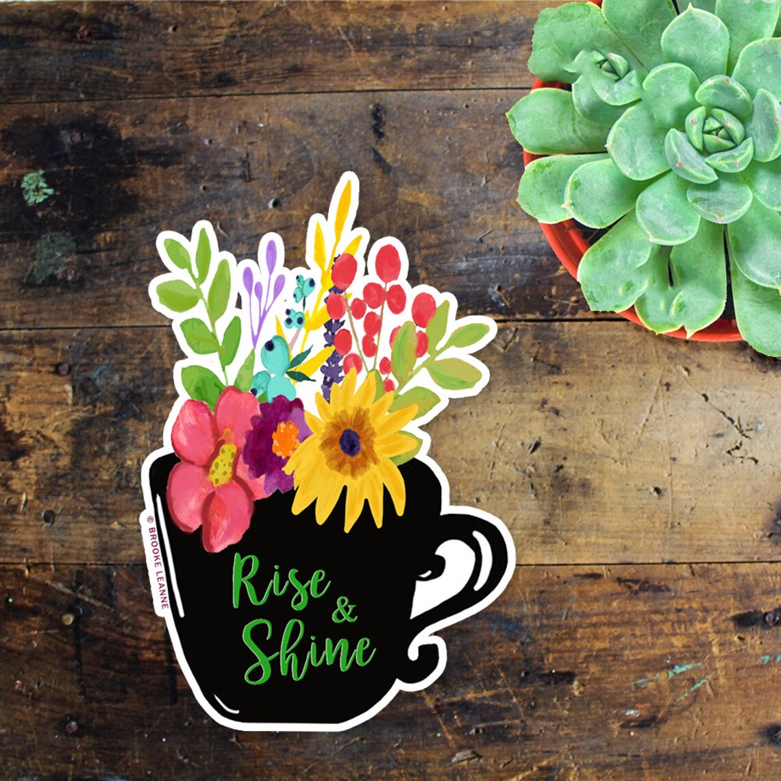 Coffee Cup Sticker Sticker for Laptop Morning Person Rise - Etsy