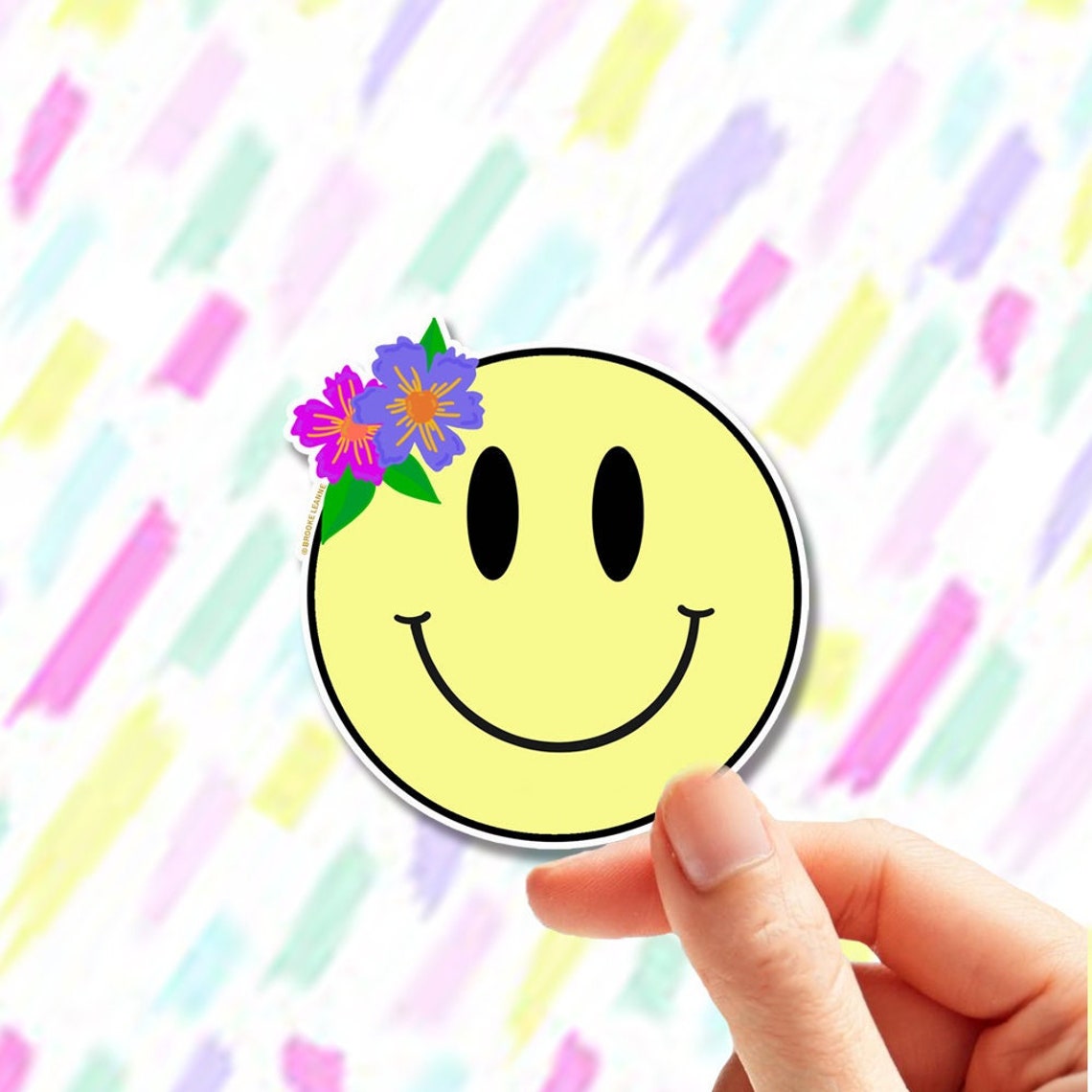 Happy Face Sticker | Smiley Face Vinyl Sticker | Happy Car Decal ...