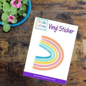 Rainbow Sticker Decal Laptop Vinyl Stickers Car Decal Pastel Rainbow ...
