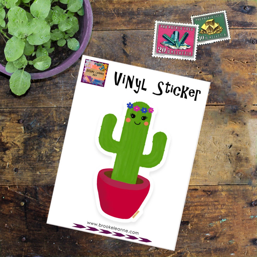 Cactus Sticker Decal Vinyl Stickers for Laptops Car Decals | Etsy