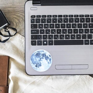 Moon Sticker | Full Moon Vinyl Sticker for Laptop | Car Decal Full Moon ...