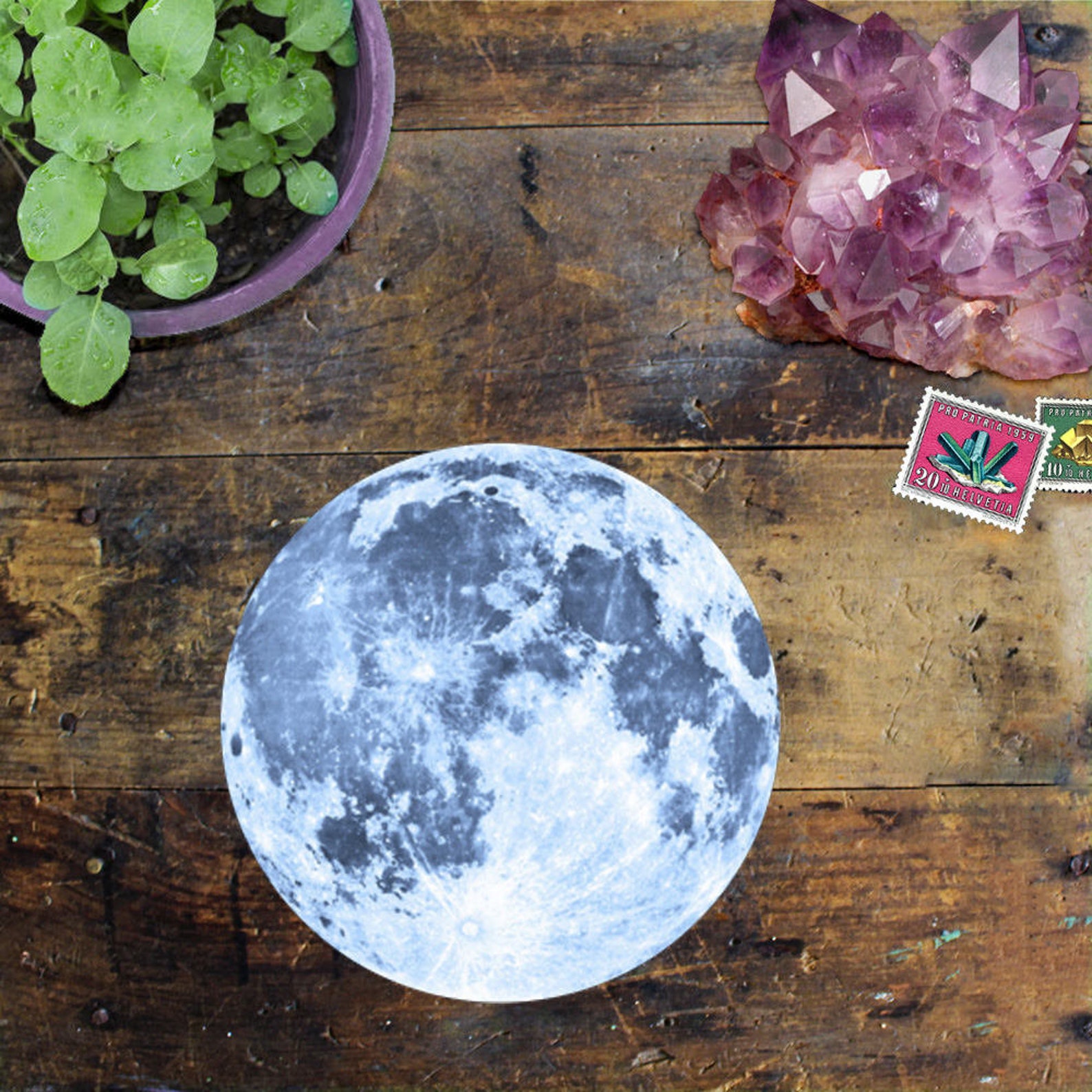 Moon Sticker Full Moon Vinyl Sticker for Laptop Car Decal - Etsy