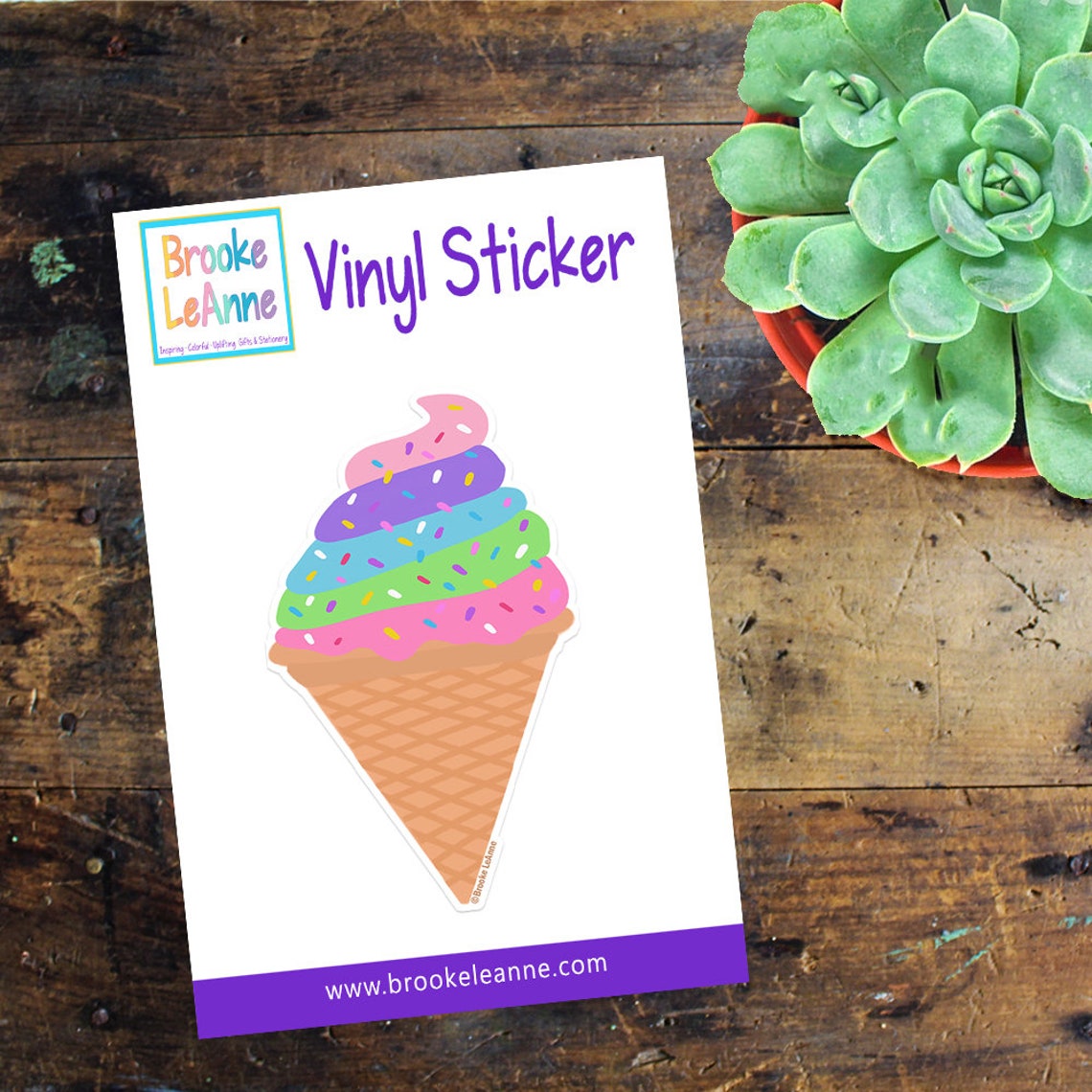 Ice Cream Cone Sticker Vinyl Stickers for Laptop Car - Etsy