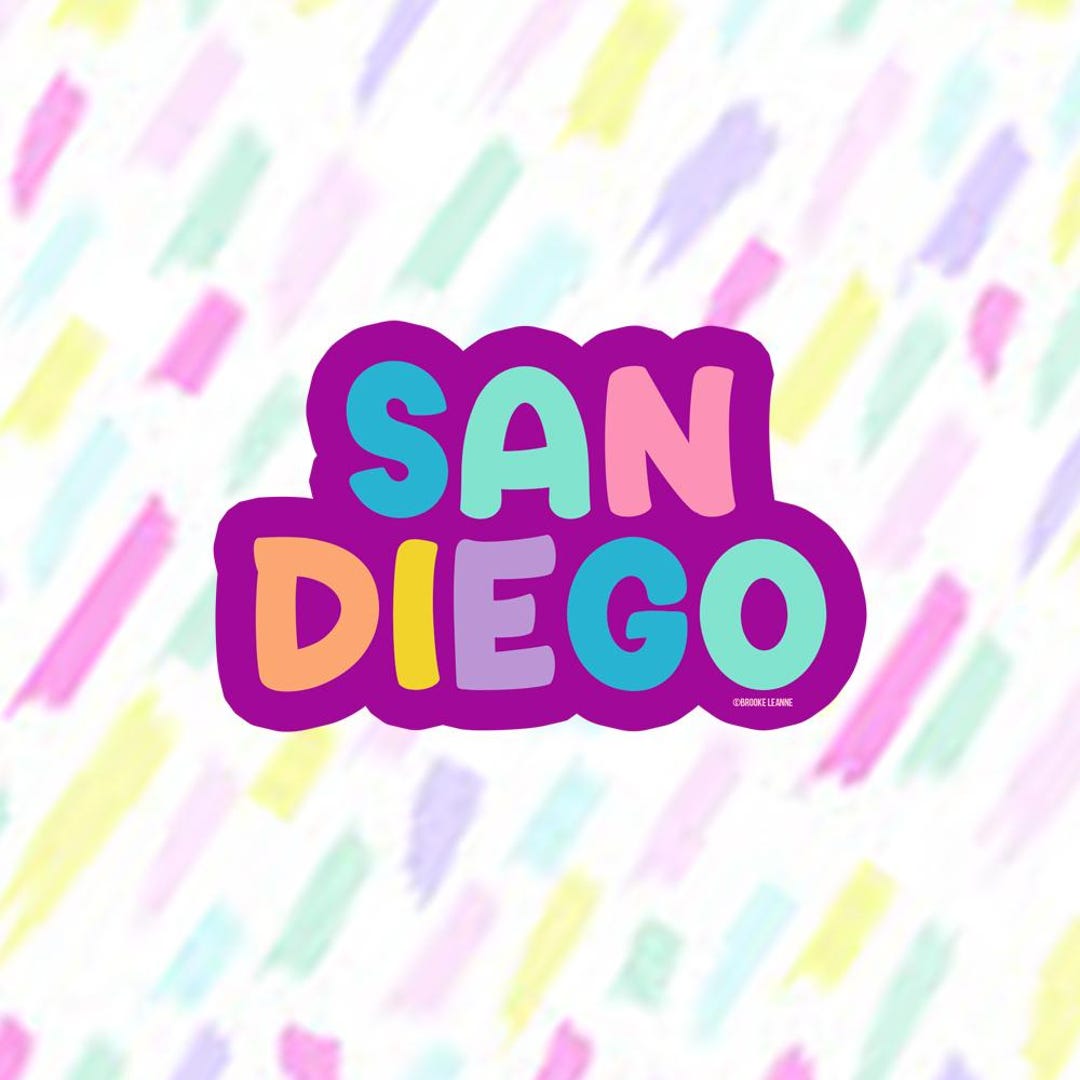 San Diego Sticker | California Vinyl Sticker for Laptop | Travel ...