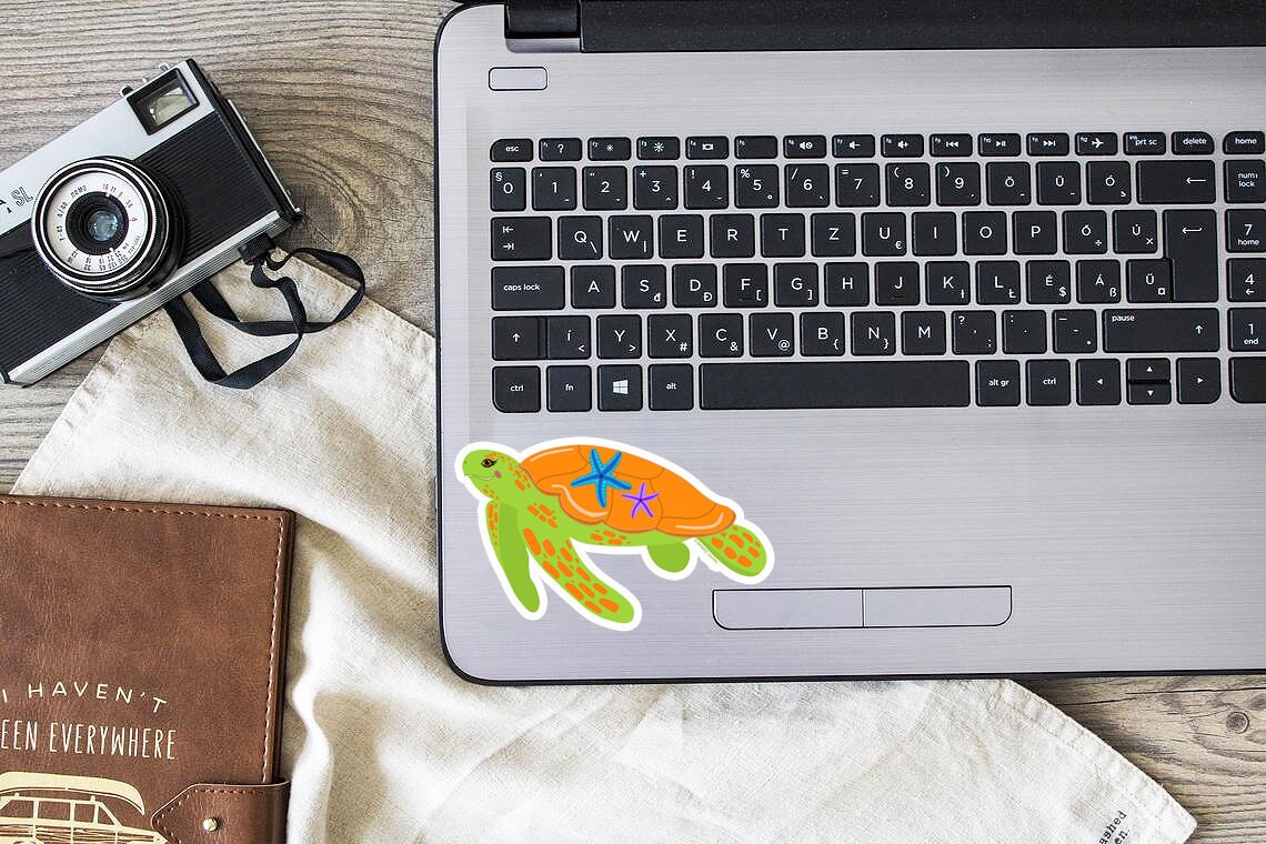 Turtle Sticker Sea Turtle Vinyl Sticker for Laptop Car | Etsy