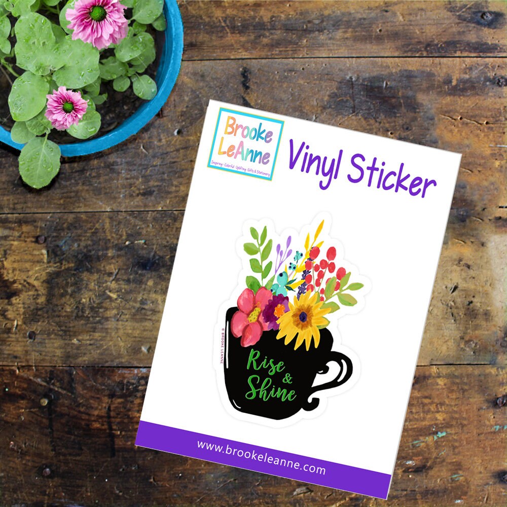 Coffee Cup Sticker Sticker for Laptop Morning Person Rise | Etsy