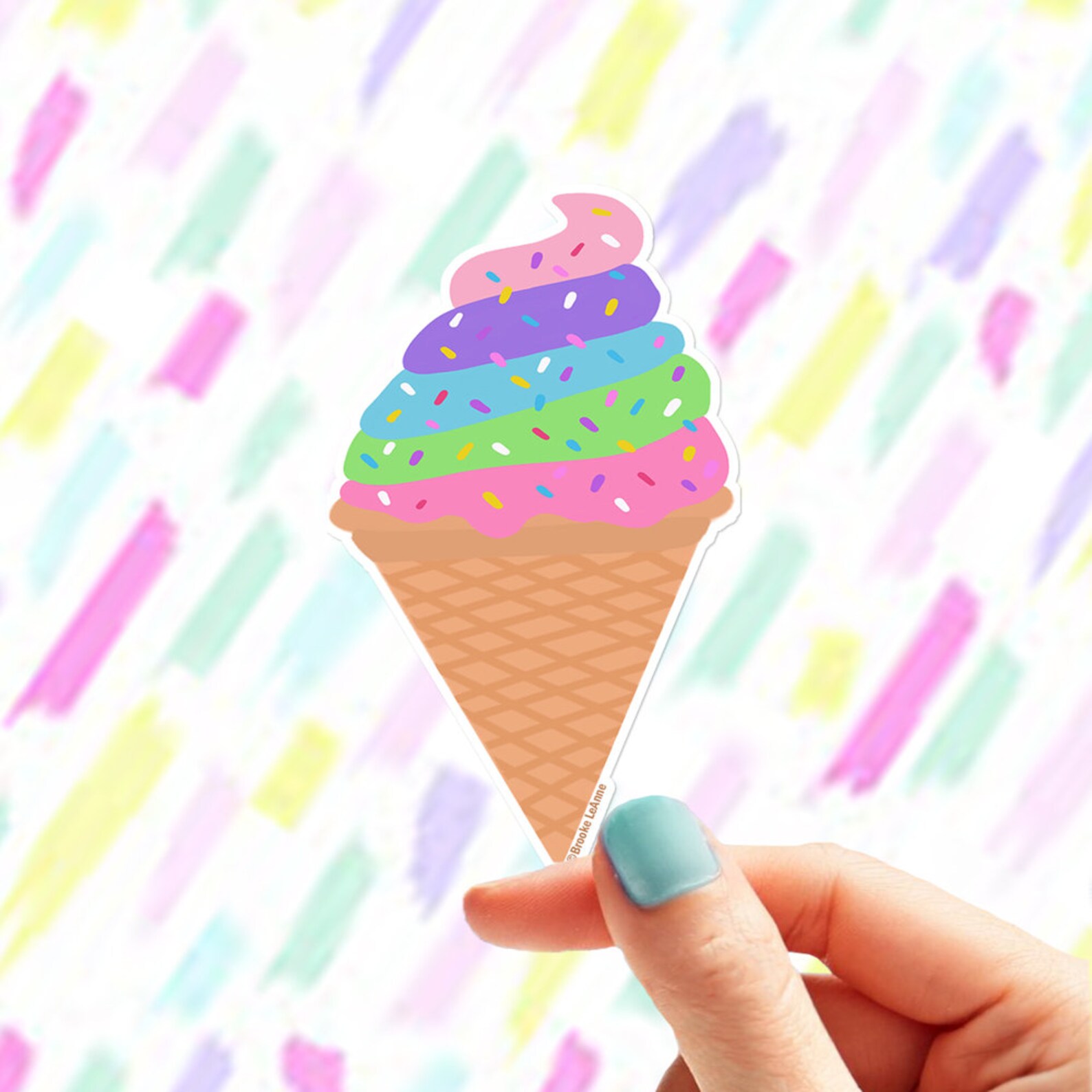Ice Cream Cone Sticker Vinyl Stickers for Laptop Car - Etsy