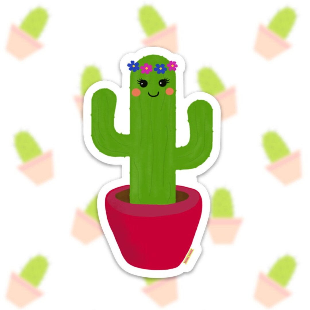 Cactus Sticker Decal | Vinyl Stickers for Laptop | Car Decals | Planner ...