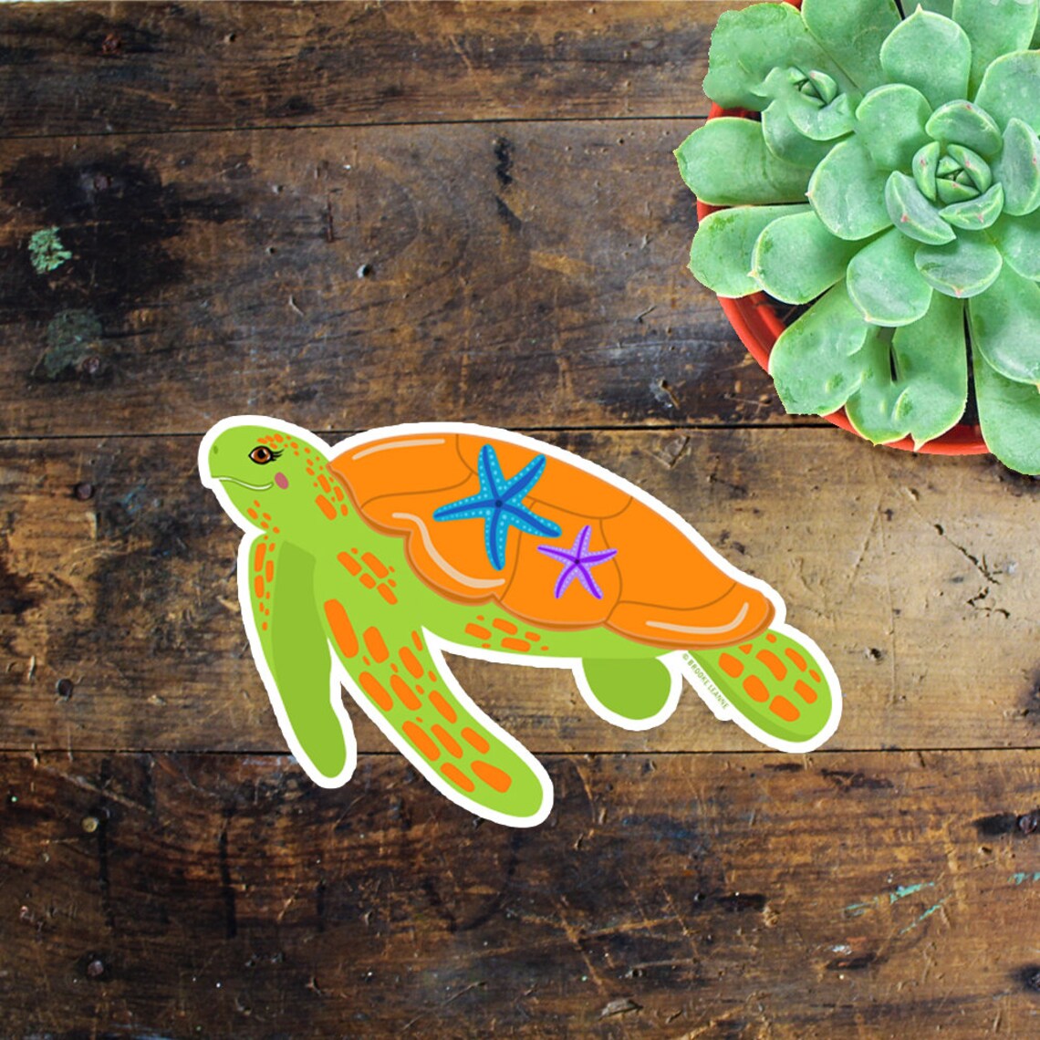Turtle Sticker Sea Turtle Vinyl Sticker for Laptop Car | Etsy