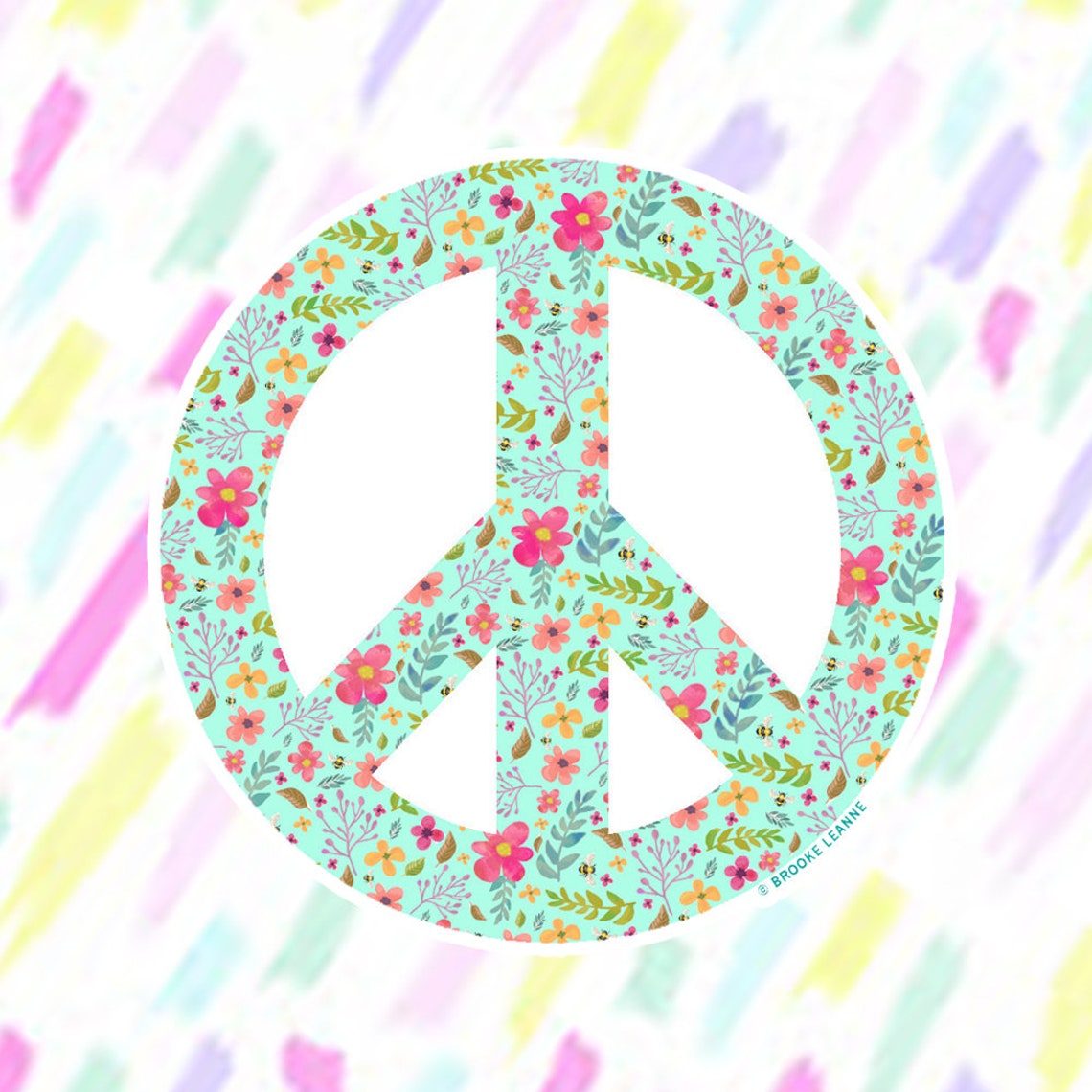 Peace Flower Sticker Decal Laptop Vinyl Stickers Car | Etsy