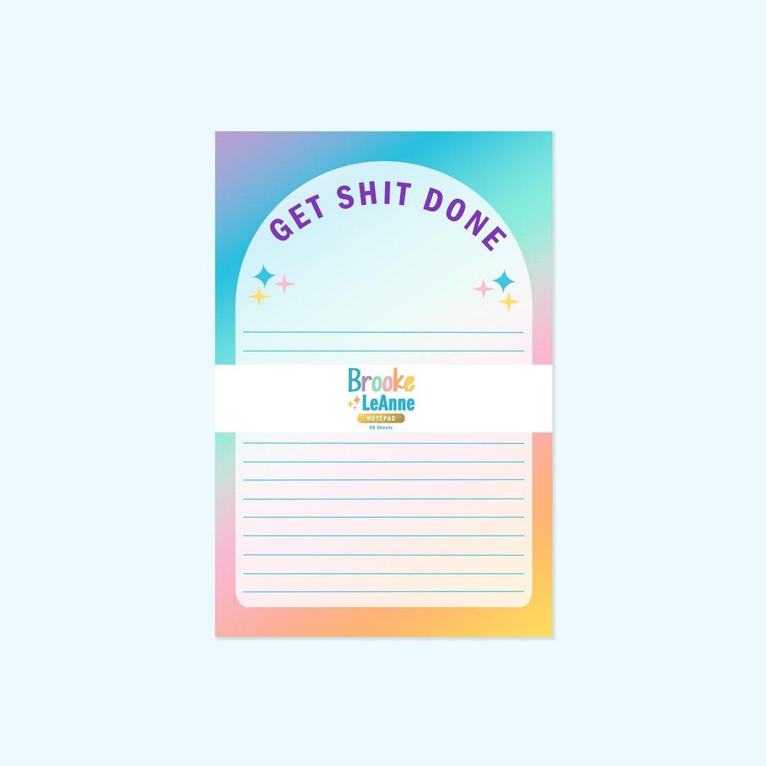Get Shit Done Notepad | Tear off Notepad | Simple Notepad | to Do List ...