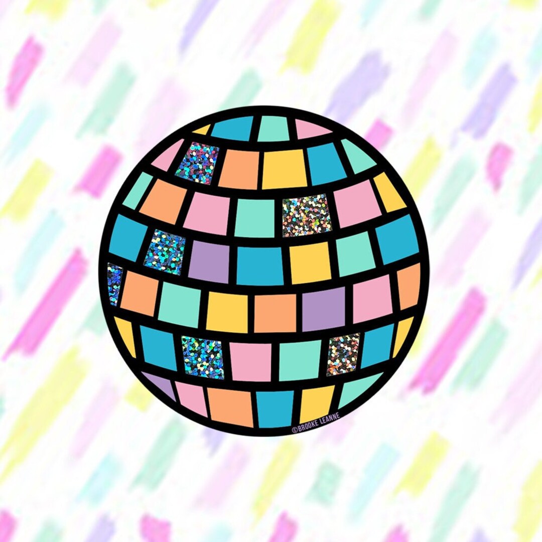 Holographic Disco Ball Sticker | Rainbow Glitter Prism, 3 Inch - Etsy
