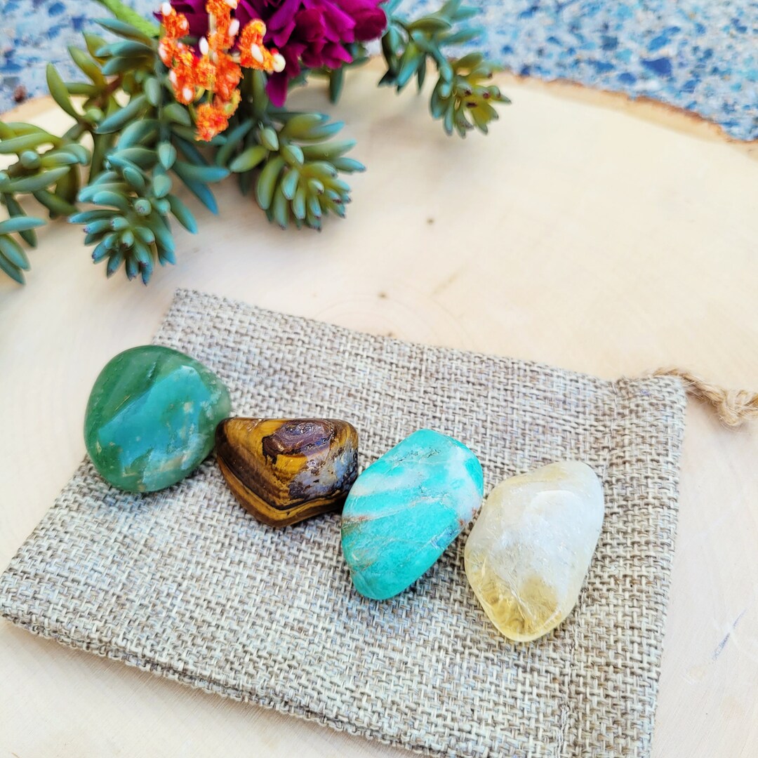 Abundance Crystal Kit | Tumbled Gemstone Set, Money Crystals - Etsy