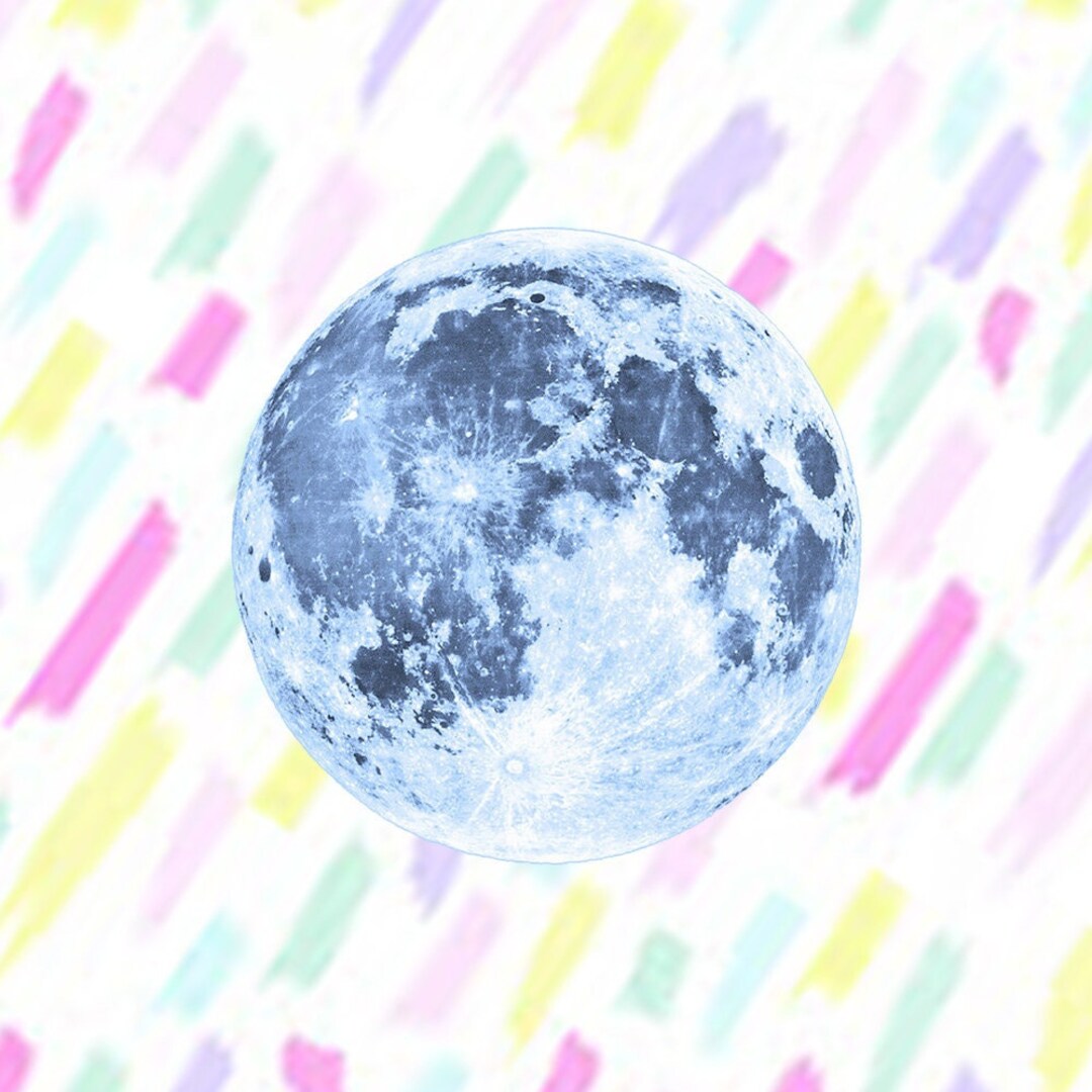 Moon Sticker | Full Moon Vinyl Sticker for Laptop | Car Decal Full Moon ...
