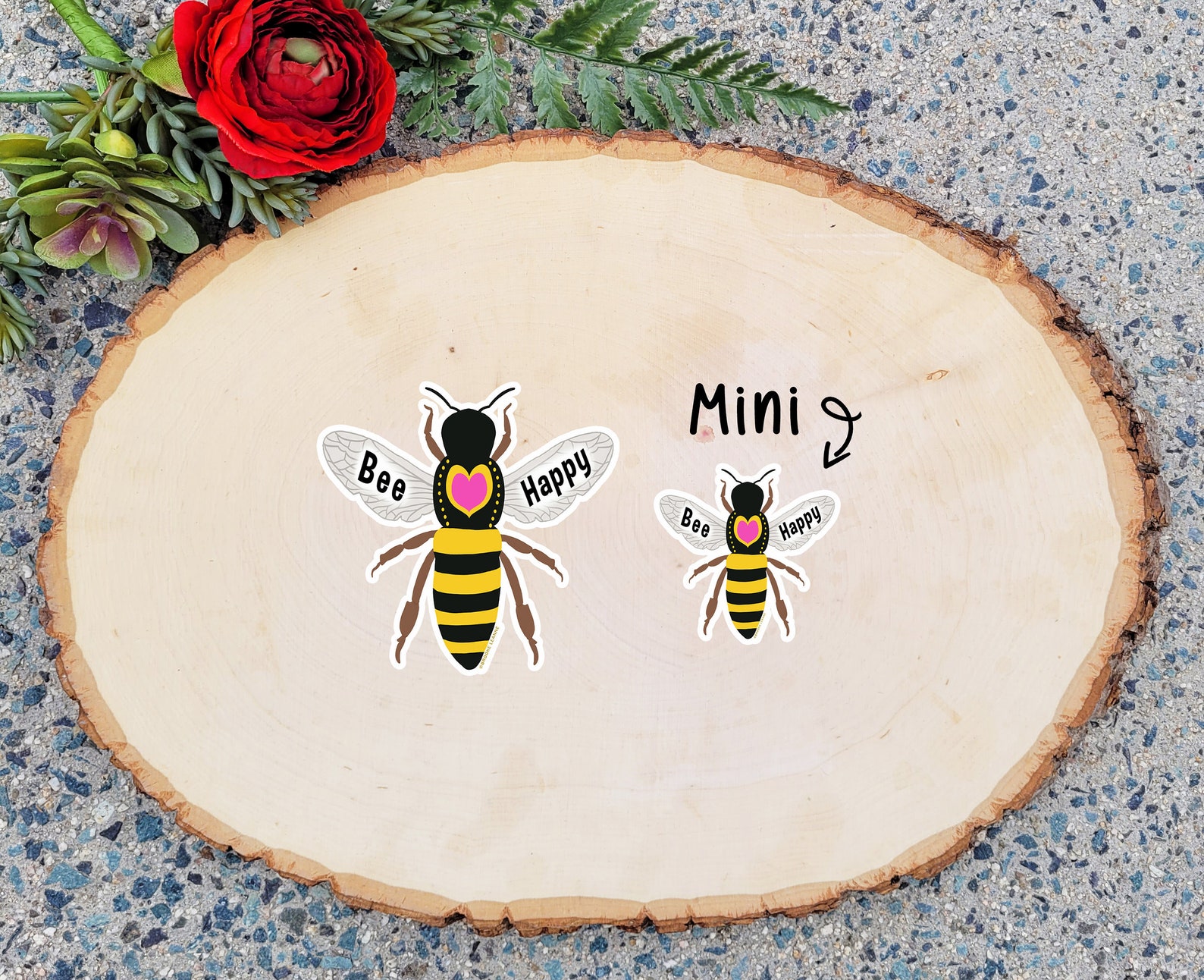 Bee Happy Sticker | Waterproof Vinyl Decal for Laptop, Water Bottle - Etsy