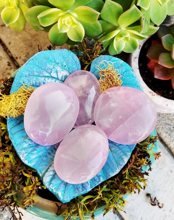 Rose Quartz Rose Quartz Palm Stone Polished Rose Quartz | Etsy