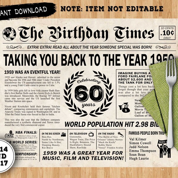 Back in 1959 Party - Etsy