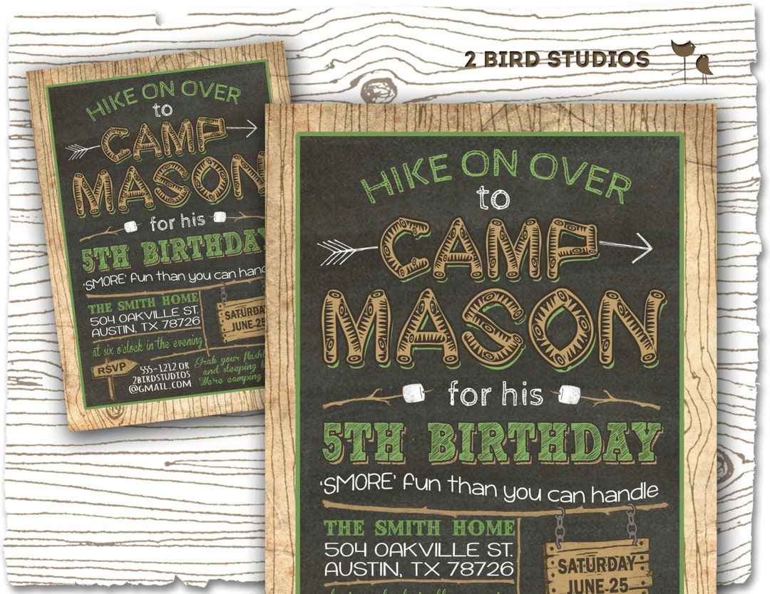 Camping Invitation - Camping Party Invitation Camping Birthday Party ...