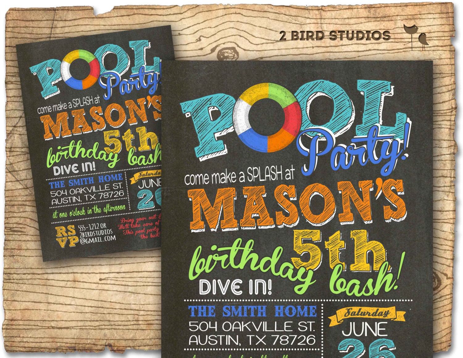 Pool Party Invitation Chalkboard Invite DIY Printable Pool - Etsy