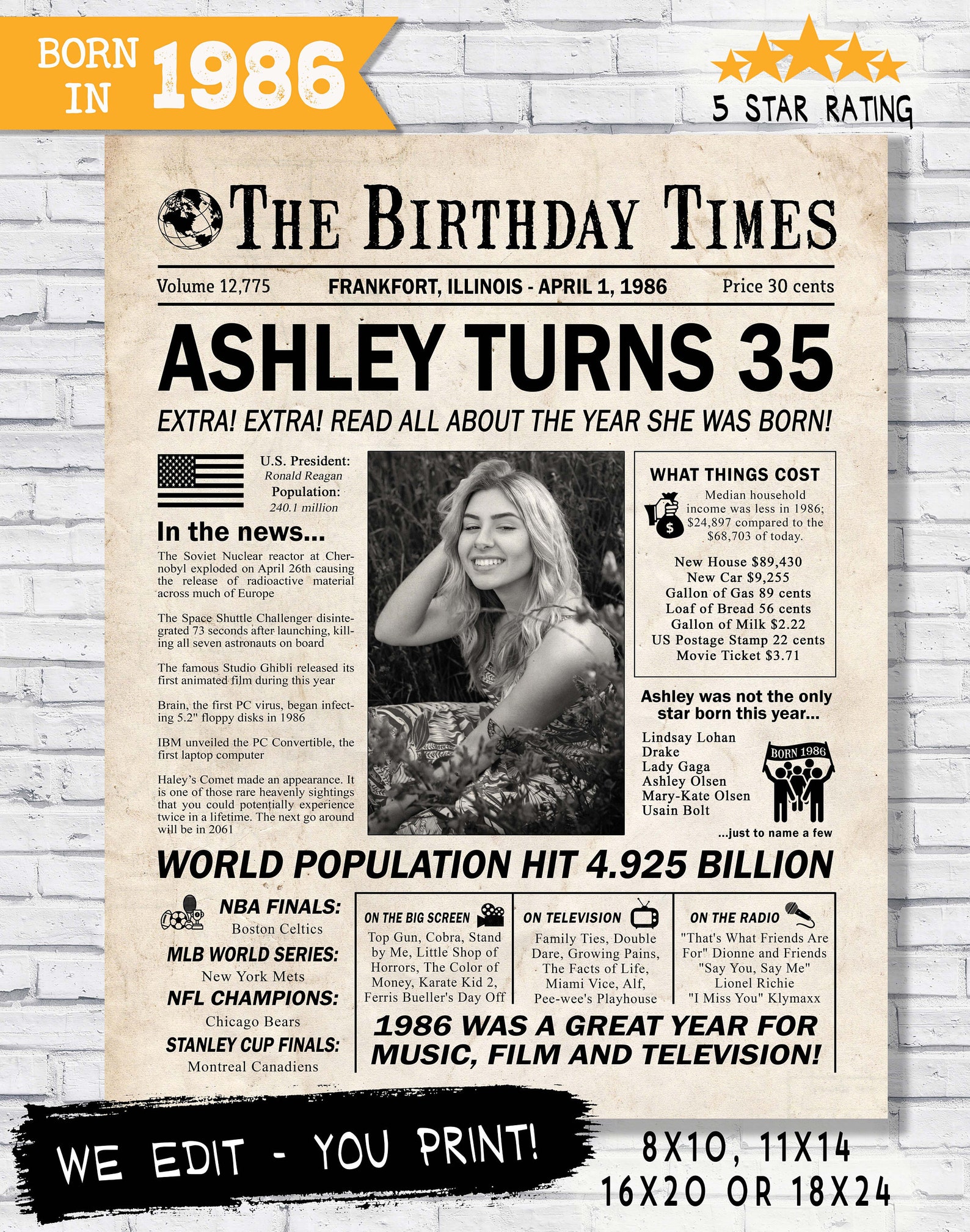 In the Year 1986 Birthday Party Decor 35th Birthday Gift for | Etsy