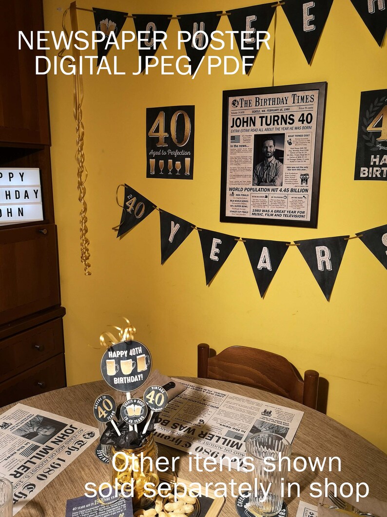 In the Year 1981 Birthday Party Decor 40th Birthday Gift for - Etsy