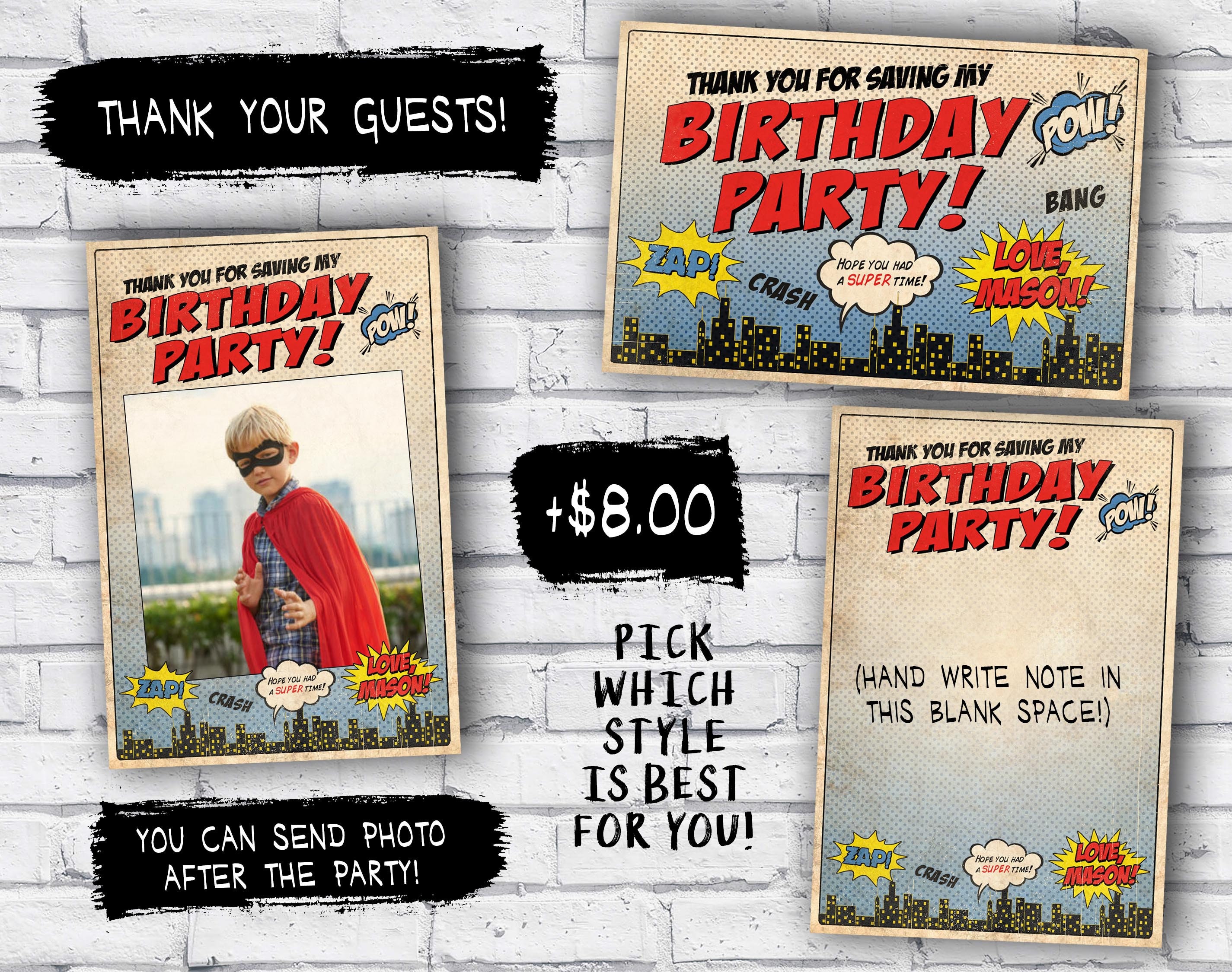 Comic book superhero Invitation / VINTAGE Superhero birthday | Etsy