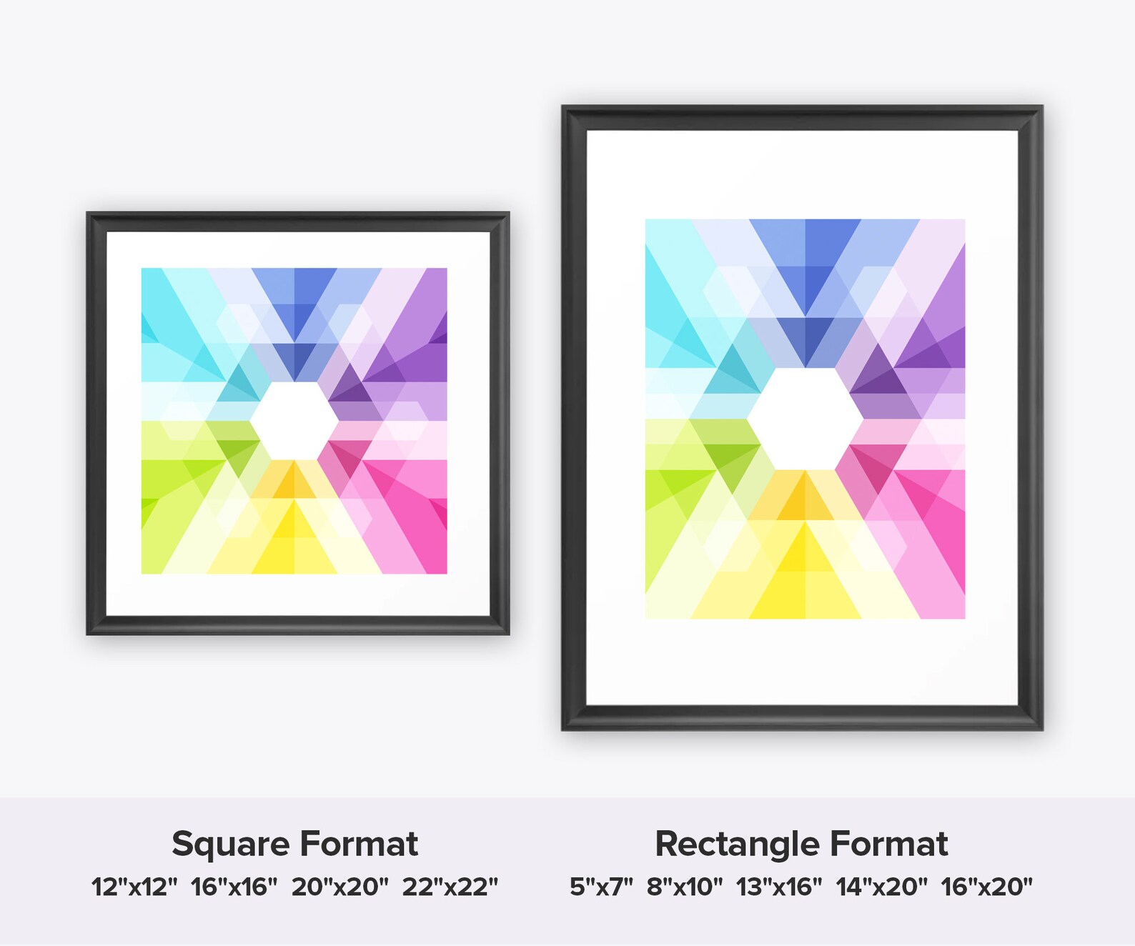 Fig. 025 Pastel Kaleidoscope Geometric Art Print, Wall Art, Rainbow ...