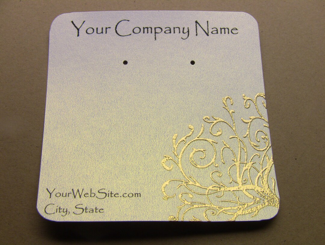 20 Golden Scroll Jewelry Display Cards, Customize Embossing in Any ...