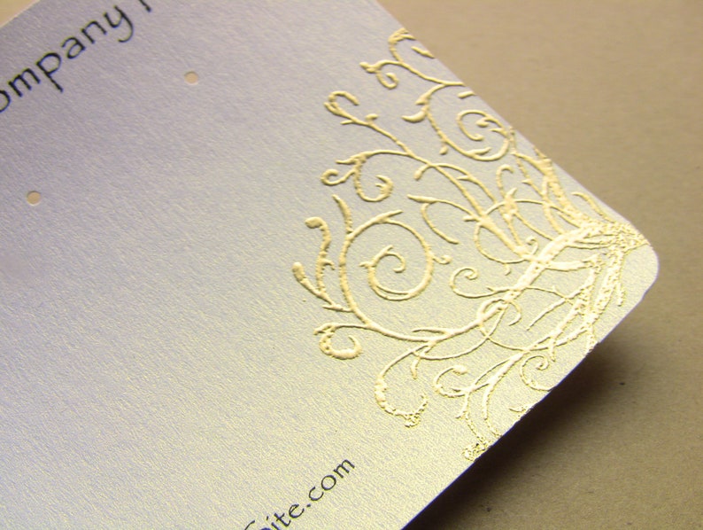 20 Golden Scroll Jewelry Display Cards Customize Embossing in - Etsy