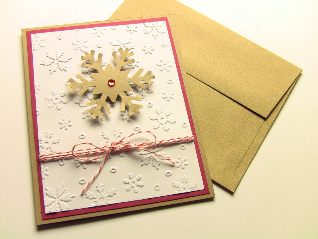 4 Handmade Christmas Cards, Handmade Holiday Cards, Christmas Cards ...