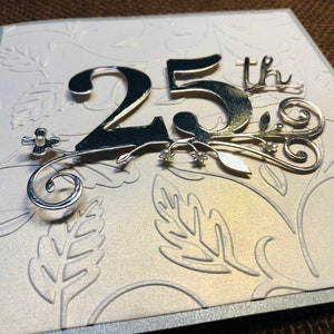25th Anniversary Card, Handmade Silver Anniversary Card, Twenty-fifth ...