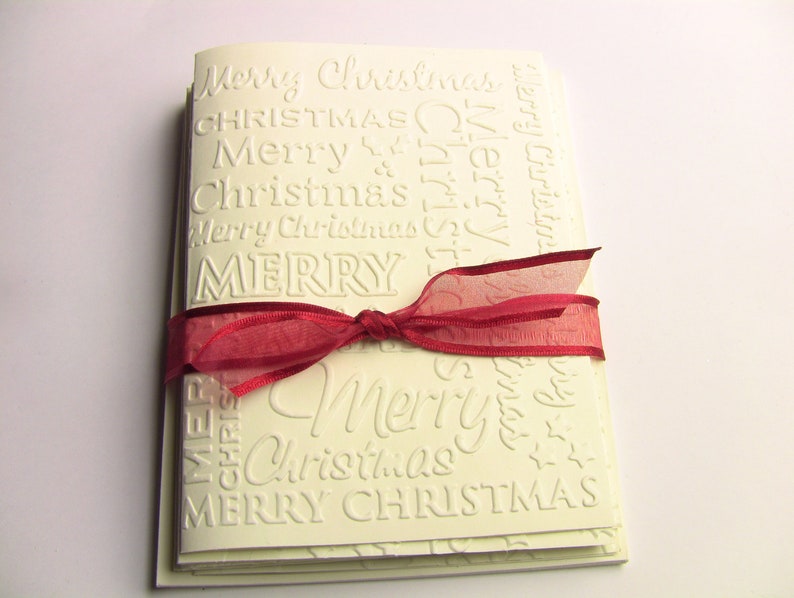 Set of 6 Hand Embossed Christmas Cards Handmade Christmas - Etsy
