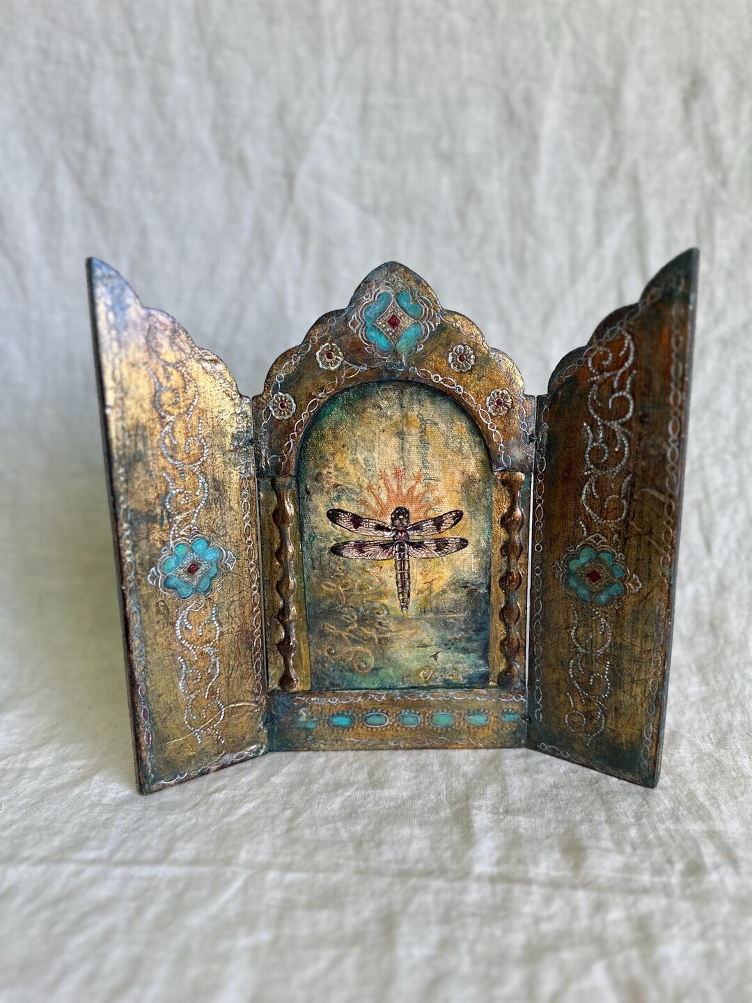 Reliquaire Du Soleil “reliquary of the Sun” Original Dragonfly Painting ...