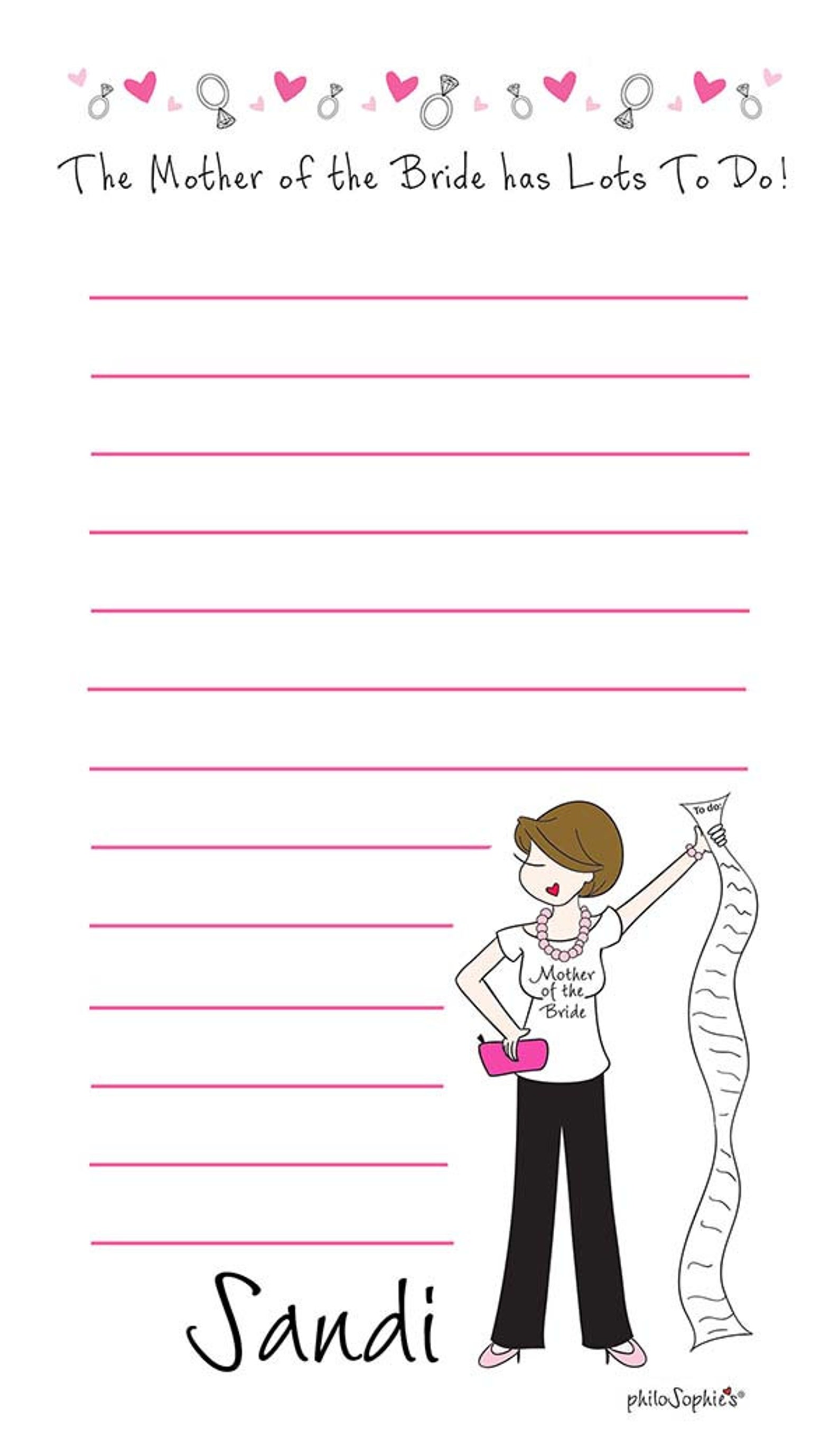 Mother of the Bride Notepad, Mother of the Bride Wedding Gift ...