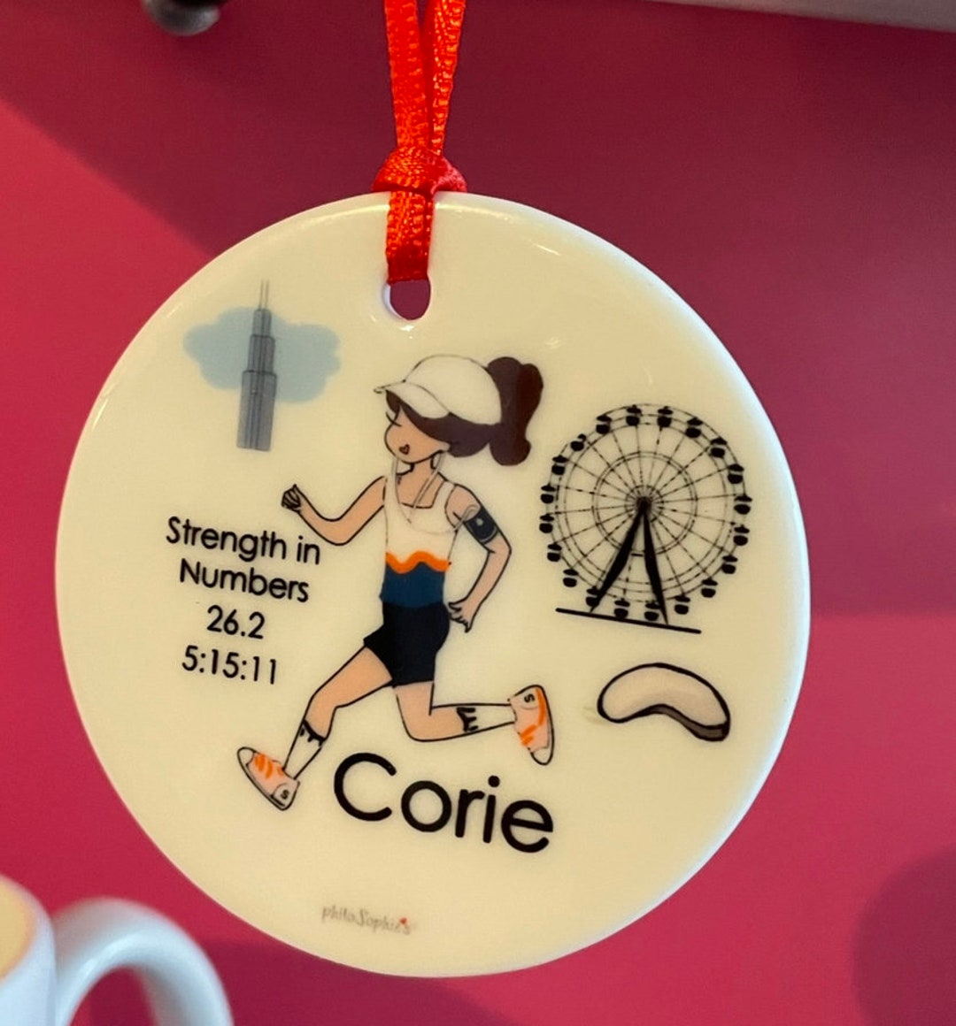 Chicago, Marathon, Personalized Runner Ornament, Custom Christmas ...