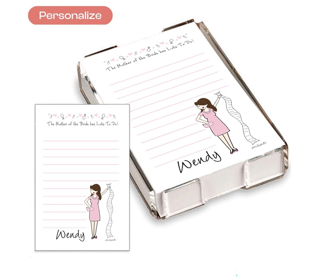 Custom Mother of the Bride Notepad, Mother of Bride Wedding Planner ...