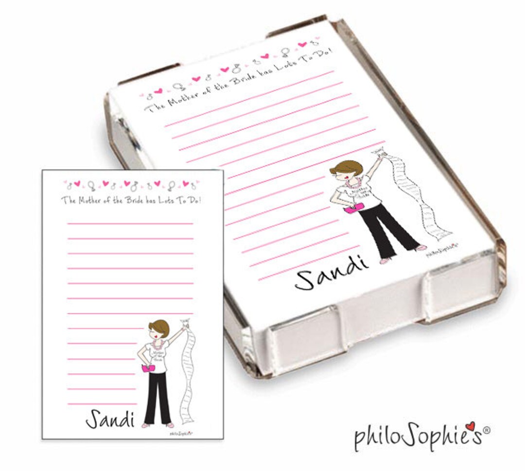 Mother of the Bride Notepad, Mother of the Bride Wedding Gift ...