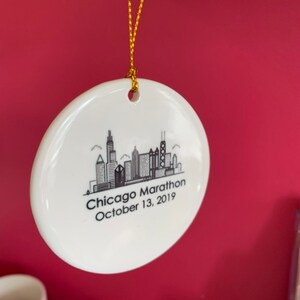Chicago, Marathon, Personalized Runner Ornament, Custom Christmas ...