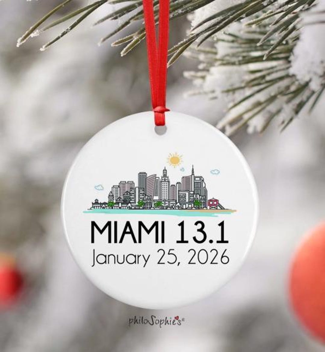 Miami Half Marathon 2026 Ornament: Personalized Runner Gift, Run Miami ...