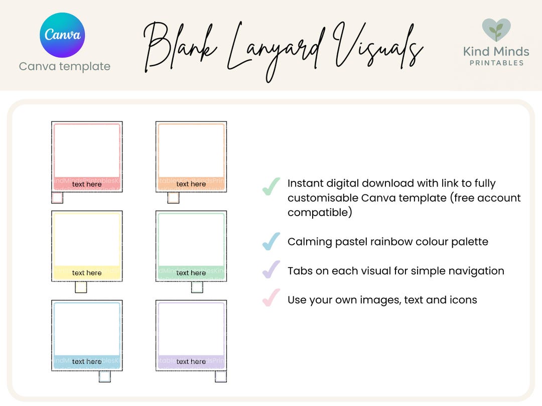 Blank Lanyard Visuals Template | AAC Visuals | Special Education Tool ...