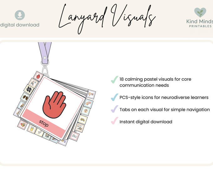Lanyard Visuals | AAC Visuals | Special Education | Classroom ...