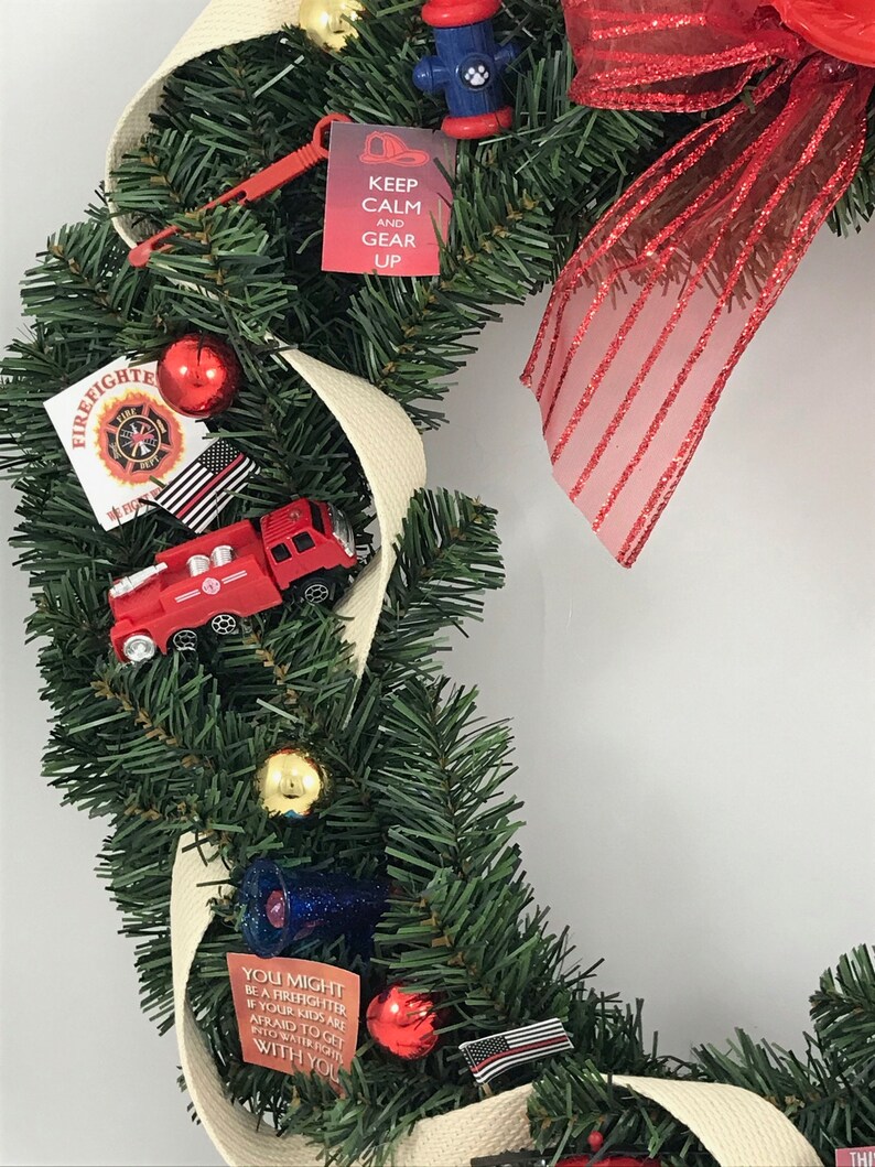 Firefighter Themed Christmas Wreath | Etsy