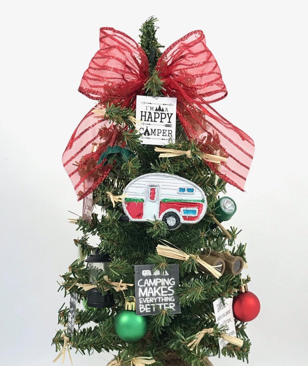 Camping / RV / Travel / Happy Camper Themed 18" Christmas Tree - Etsy