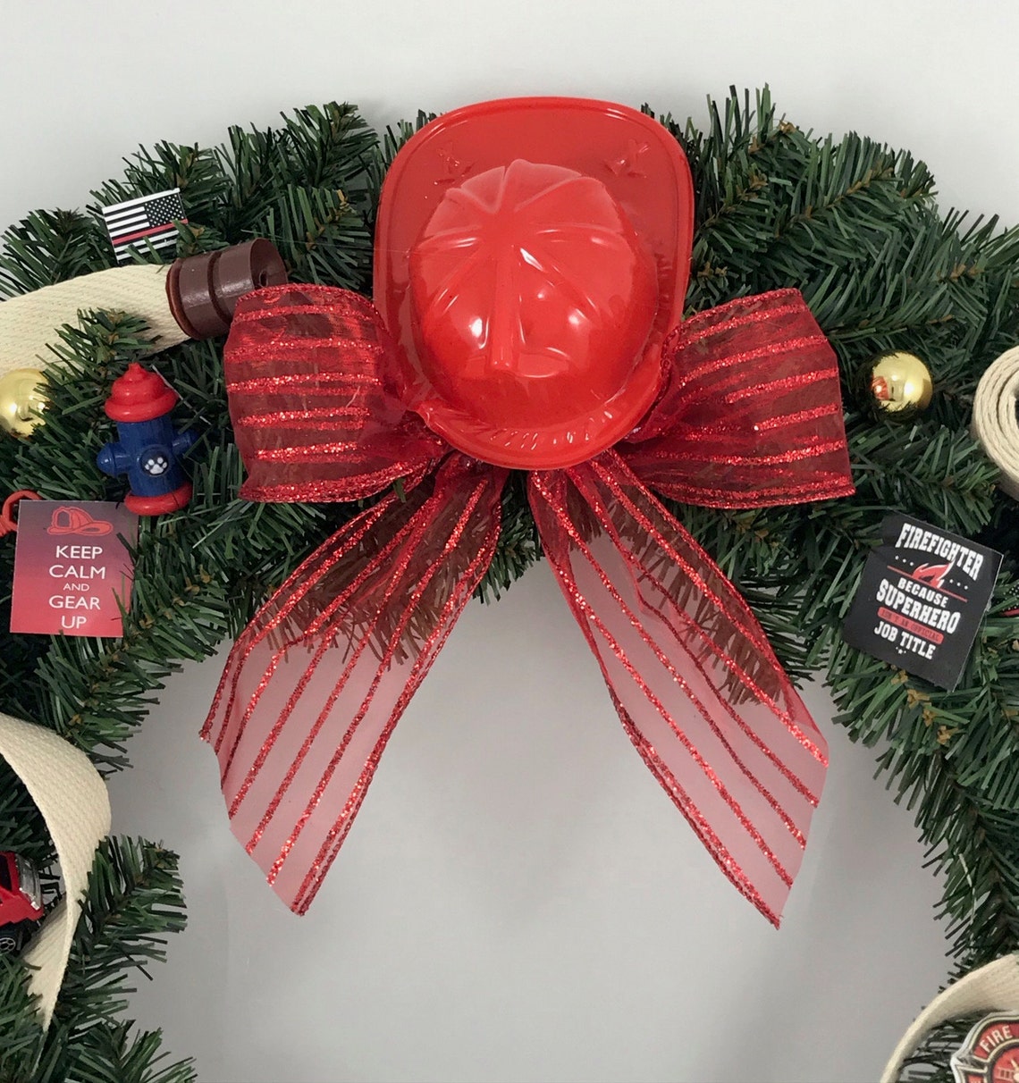 Firefighter Themed Christmas Wreath | Etsy