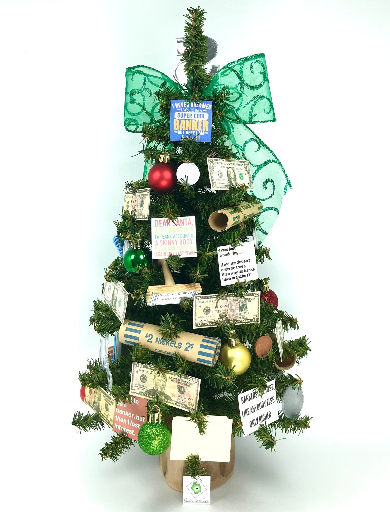 Bank / Banker Themed 18" Christmas Tree - Etsy