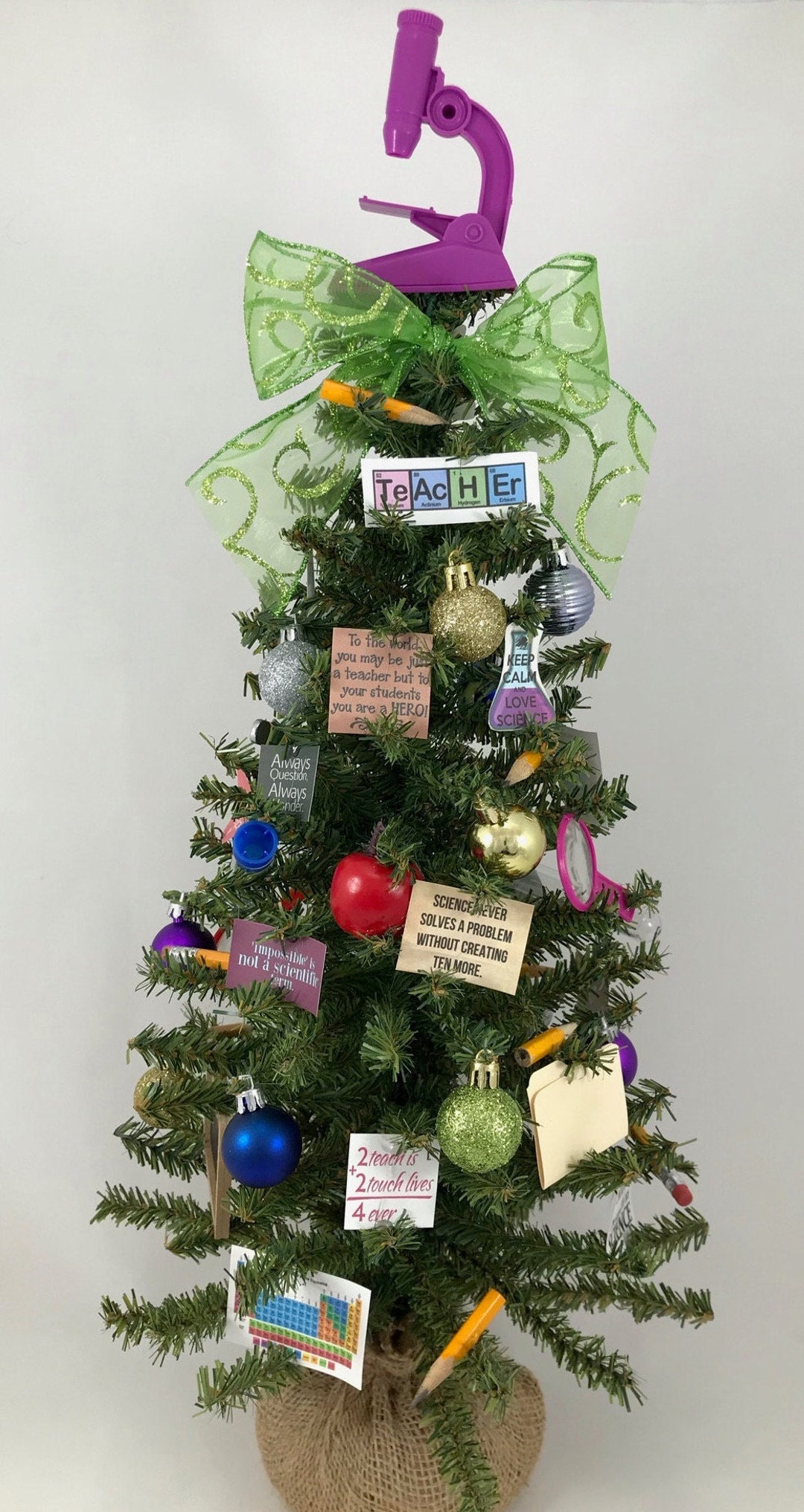 School Science Teacher Themed 24 Christmas Tree Etsy school-science-teacher-themed-24-christmas-tree-etsy
